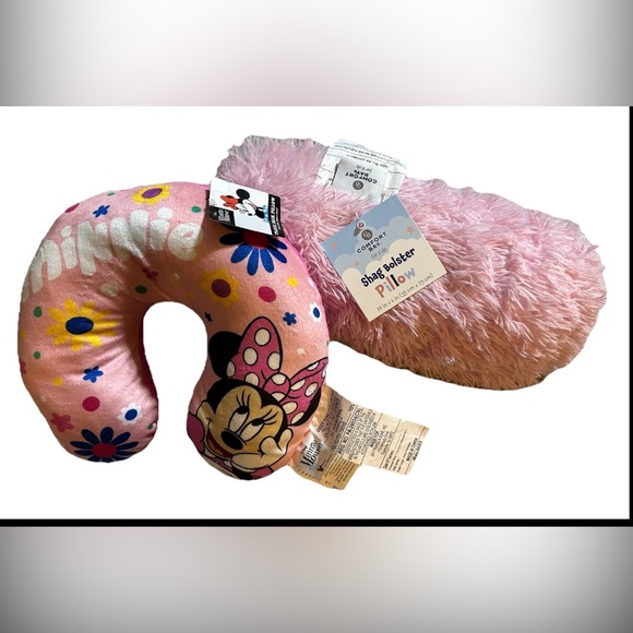 Other | Disneys Minnie Mouse Neck Pillow Soft Cuddly Bolster Pillow ...